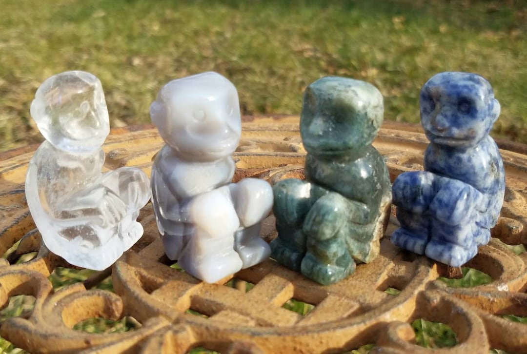 Monkey Crystal Hand Carved Statue Carving Fantasy Home Decor ...