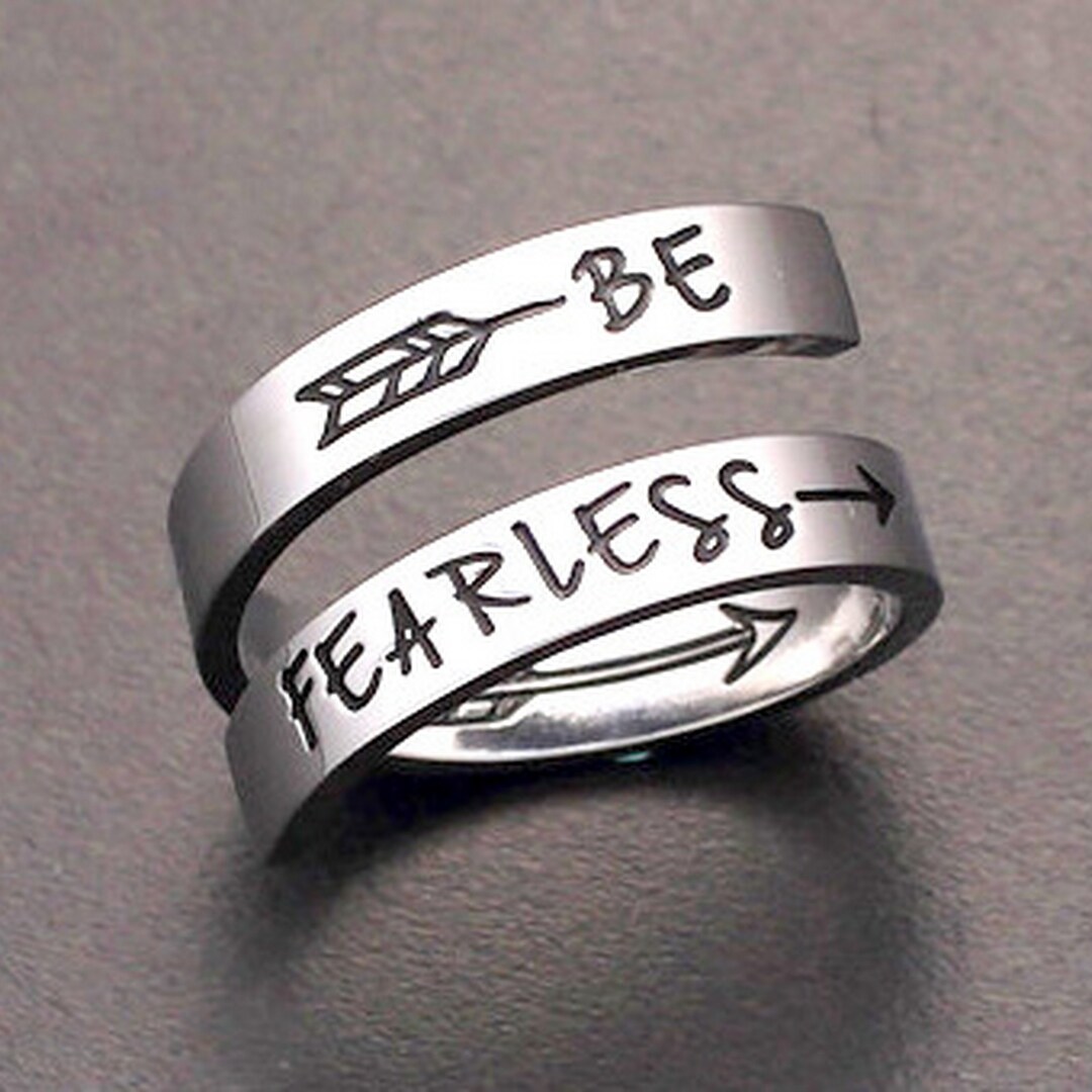 Be Fearless Arrow Stainless Steel Silver Ring Goddess Metal of ...
