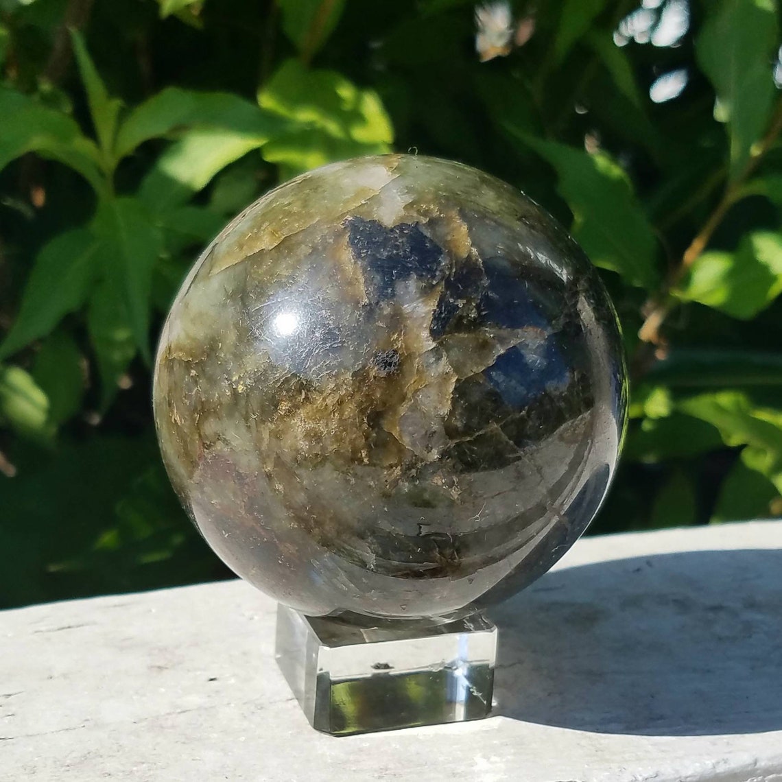 Flash Labradorite Stone Crystal Ball Lab Sphere Witches Orb - Etsy