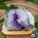 Purple Amethyst Vug Crystal Cluster Polished Custom Made Wood Stand ...