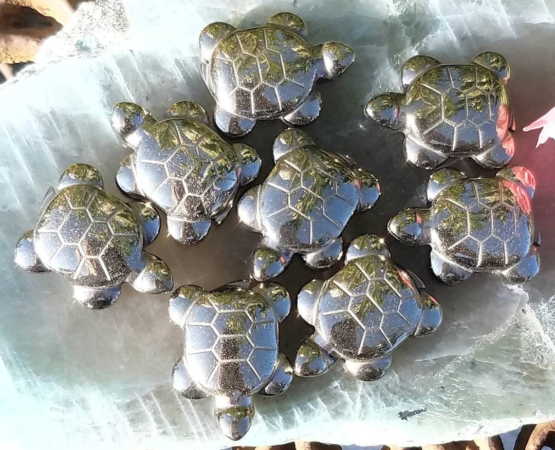 Sacred Pyrite Turtle Totem Spirit Animal Stone Pocket Stone Worry Stone ...
