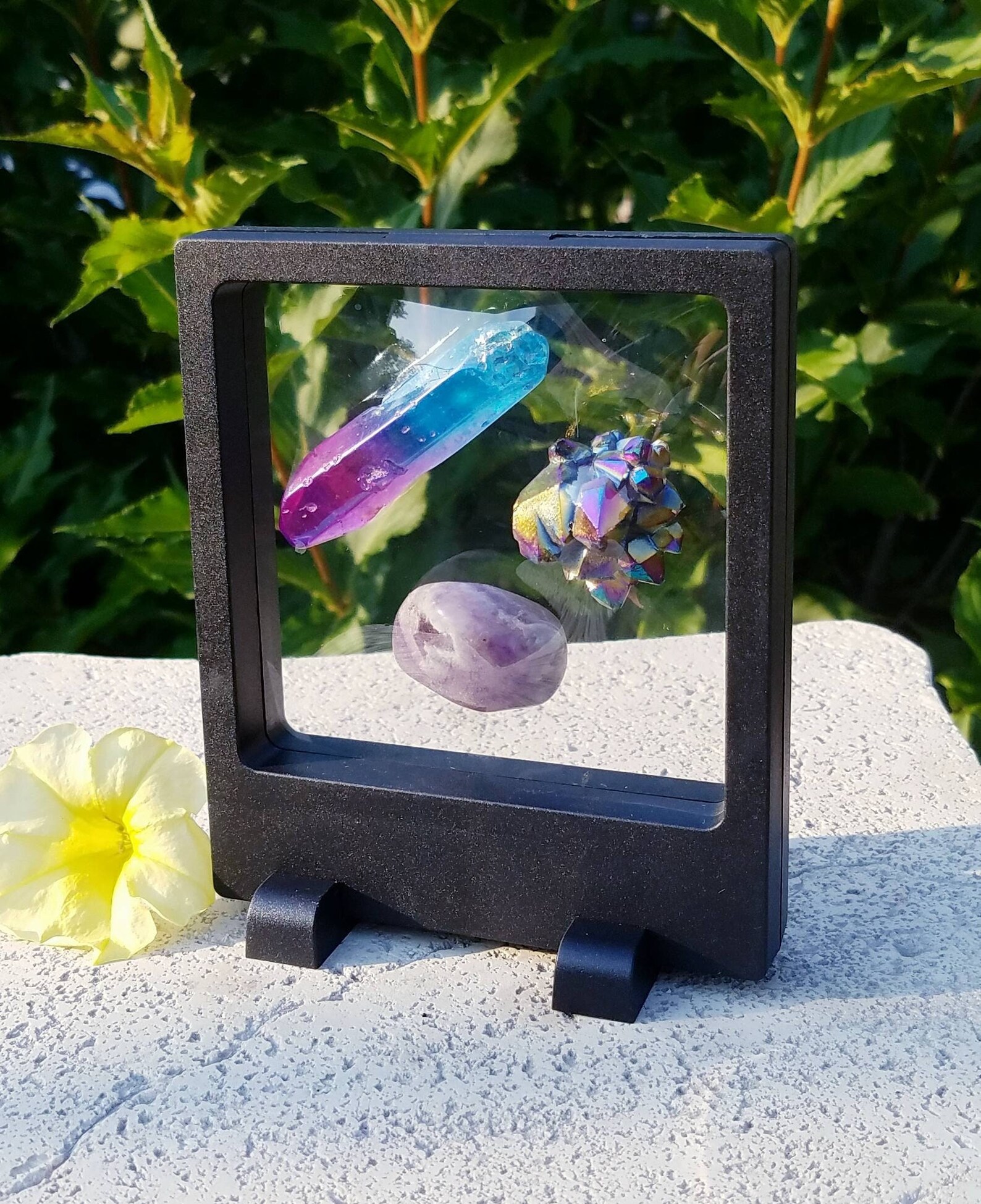 Unique 3D Gem and Crystal Floating Suspension Frame Display - Etsy