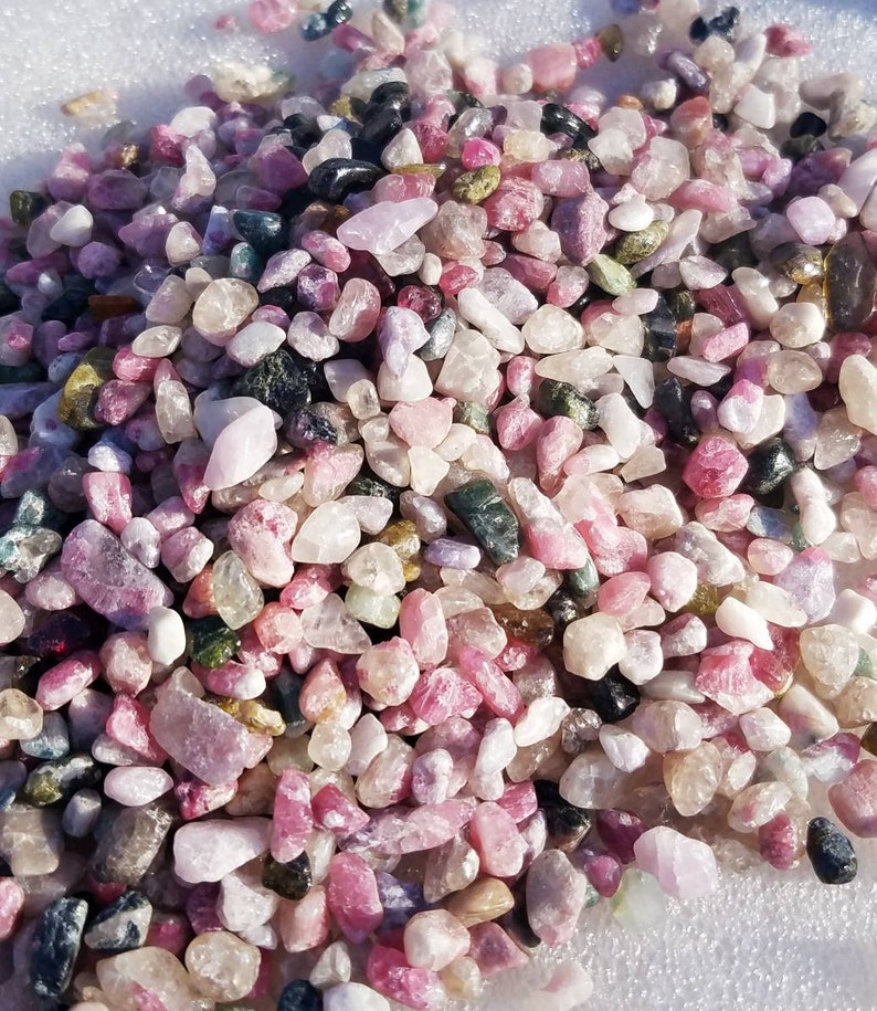 Watermelon Mix Tourmaline Gemstone Chips Bottle Jewelry Making | Etsy