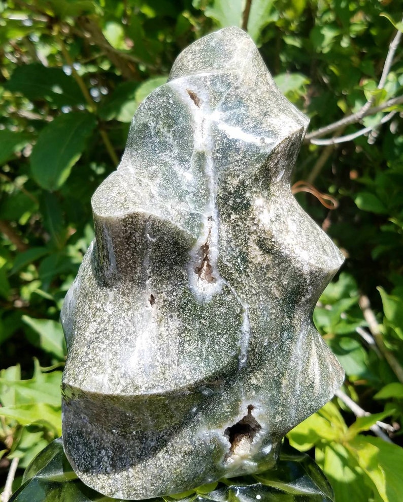 Ocean Jasper Flame Statue Geode Vug Natural Hand Made Carved | Etsy