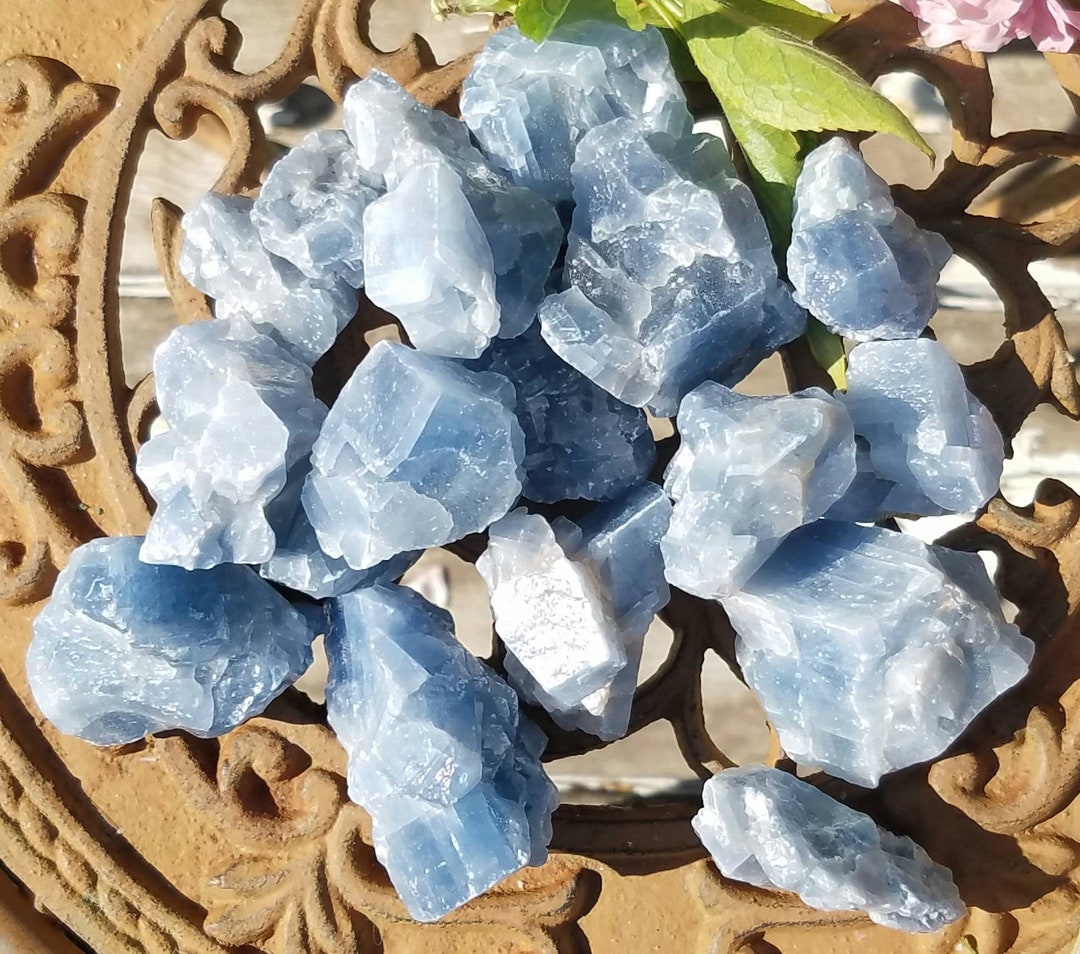 Blue Calcite Raw Rough Stone Crystal Gemstone Healing Reiki Chakra ...