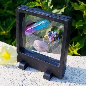Unique 3D Gem and Crystal Floating Suspension Frame Display - Etsy