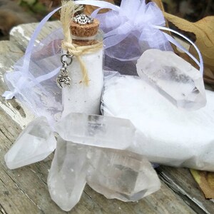White Cauldron Ritual Sand Bottle Gift Set 4oz Ritual Crystal ...