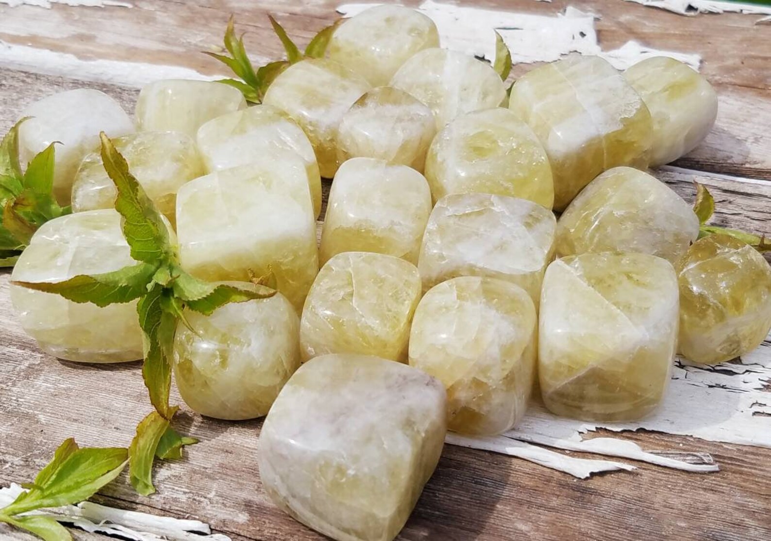 Citrine Crystal Cube Square Palm Stone Tumble Rainbow Portal | Etsy