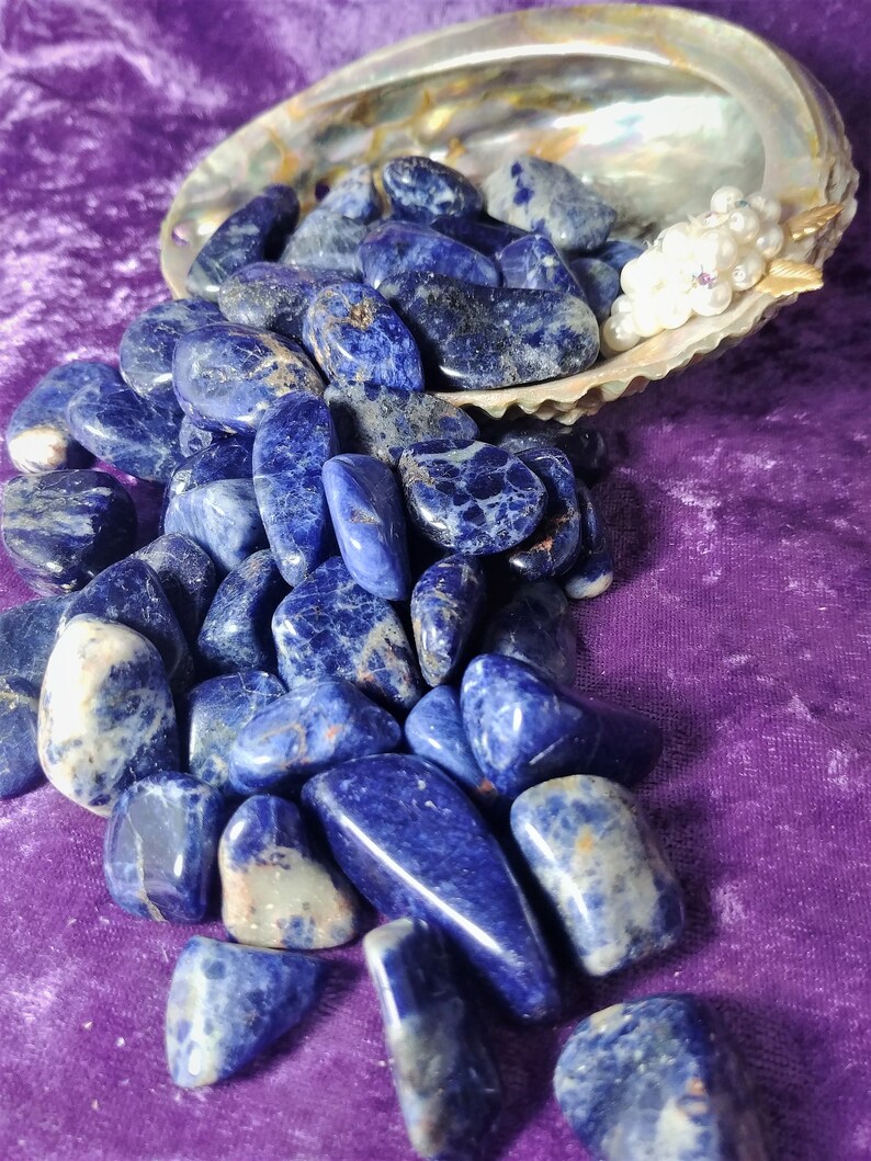 Sodalite Gemstone Polished Stone Crystal Tumbled Healing Reiki - Etsy