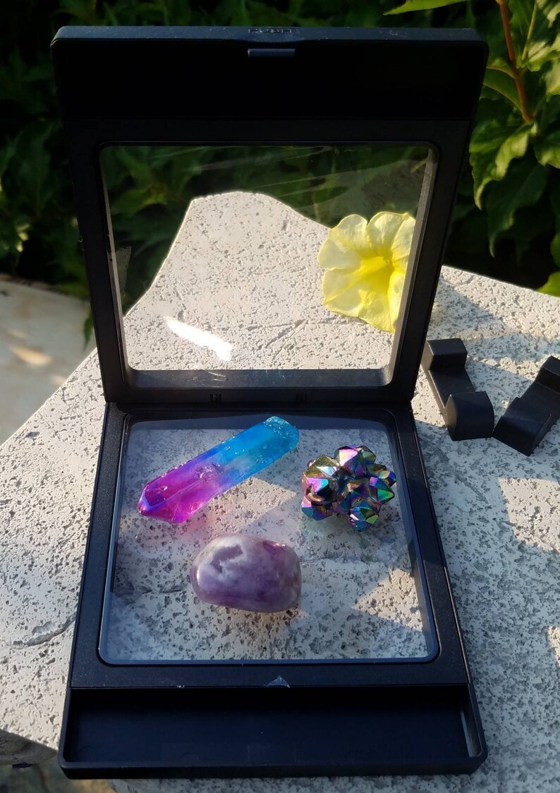Unique 3D Gem and Crystal Floating Suspension Frame Display - Etsy