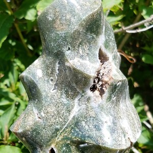 Ocean Jasper Flame Statue Geode Vug Natural Hand Made Carved Stone Sea ...