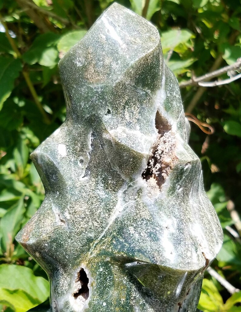 Ocean Jasper Flame Statue Geode Vug Natural Hand Made Carved | Etsy
