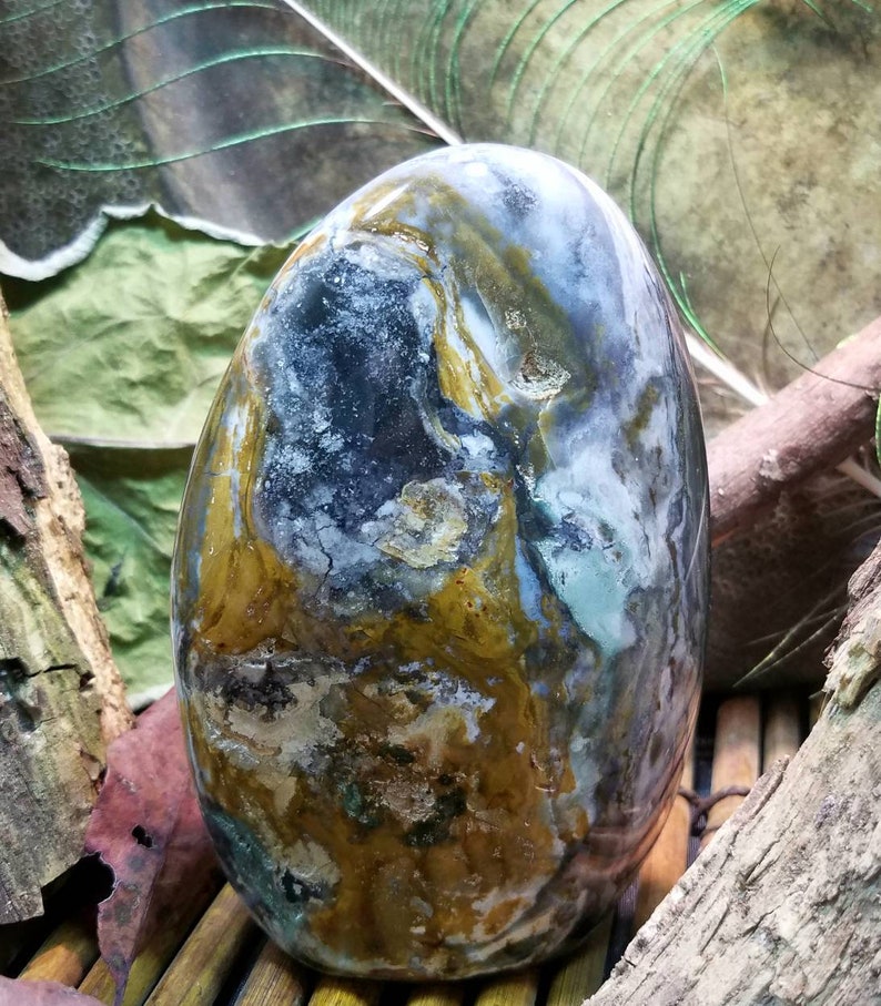 Blue Ocean Jasper Crystal Geode Druzy Natural Stone Free Form - Etsy