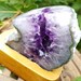 Purple Amethyst Vug Crystal Cluster Polished Custom Made Wood Stand ...