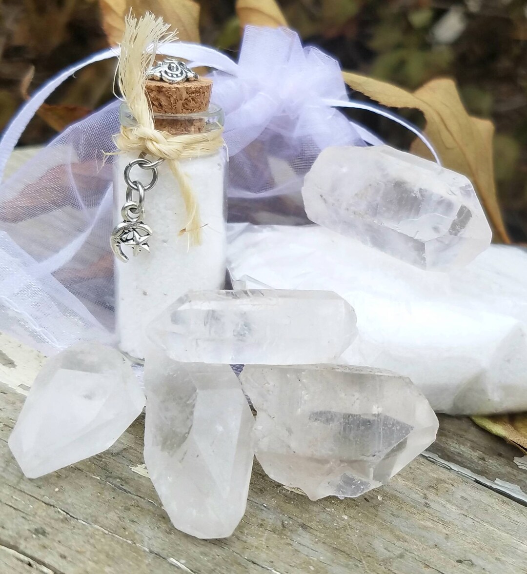 White Cauldron Ritual Sand Bottle Gift Set 4oz Ritual Crystal ...