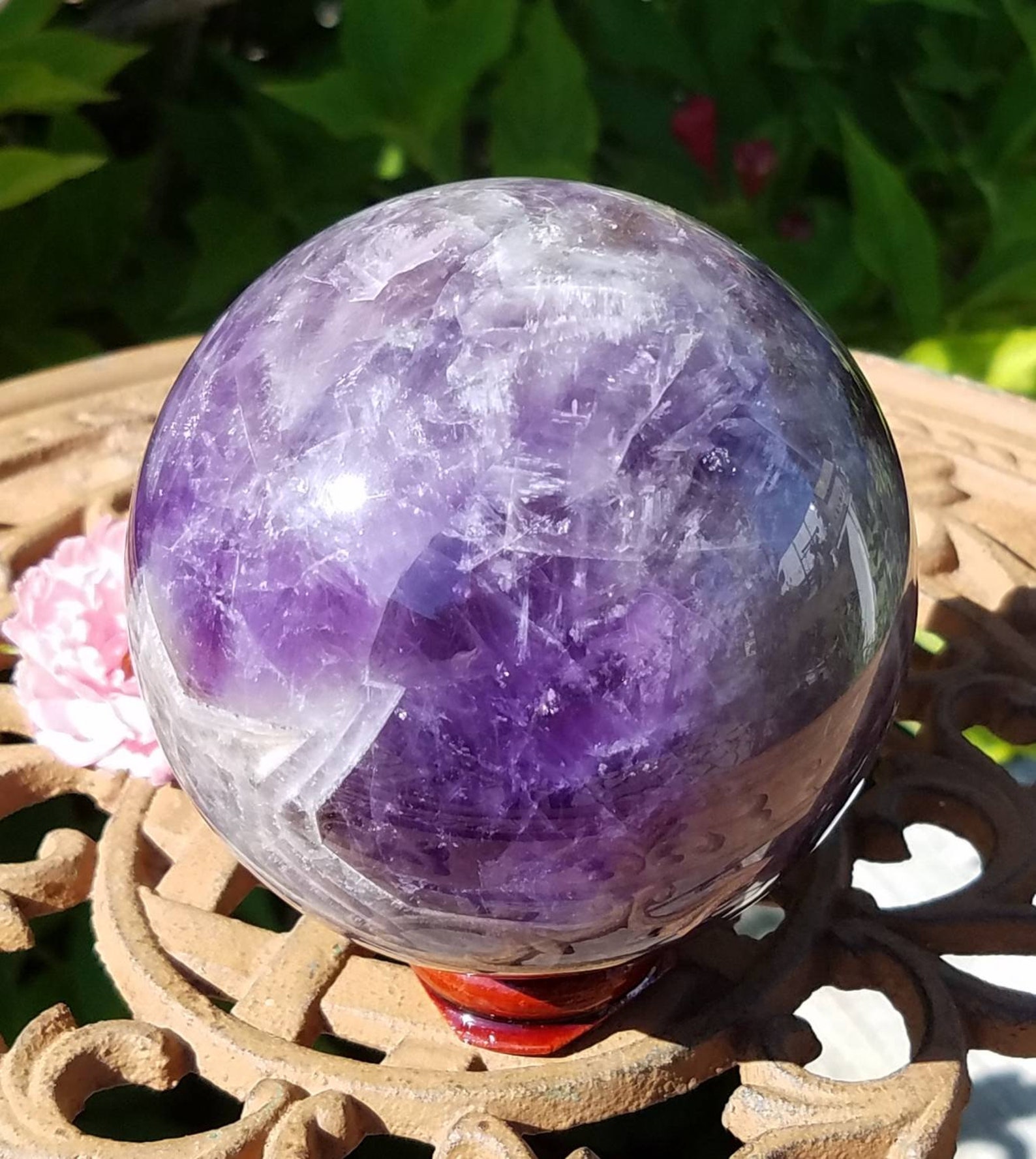 Dark Purple Amethyst Crystal Ball Rainbow Sphere Witches Orb - Etsy