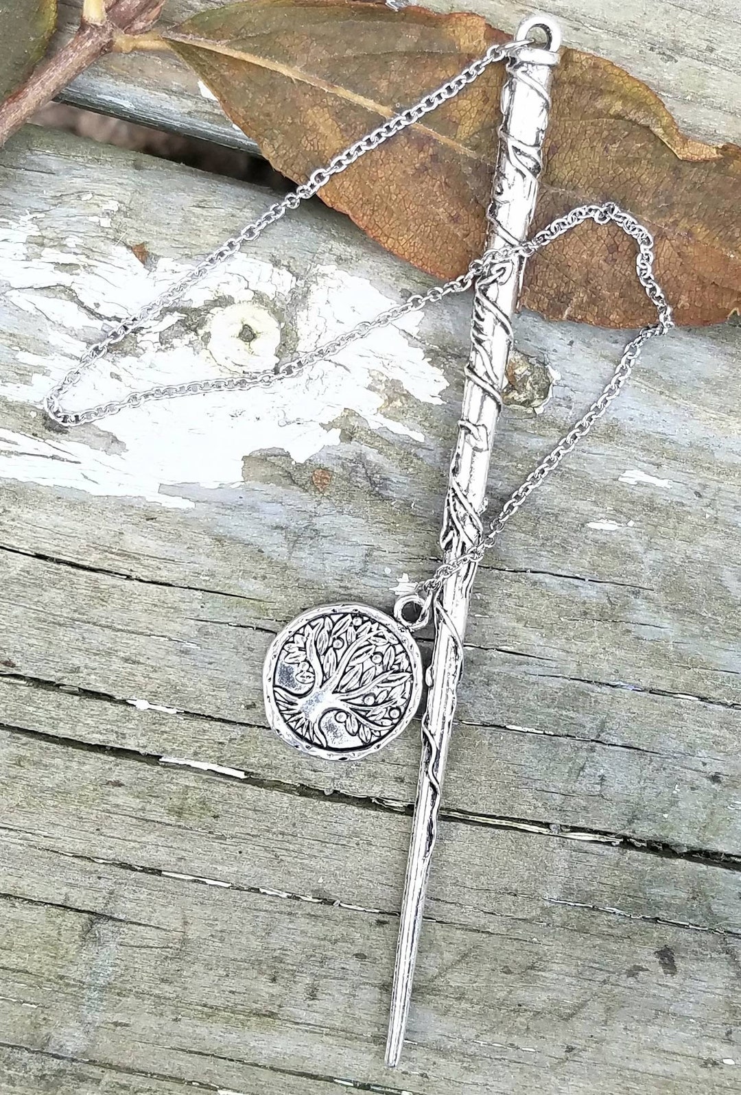 Silver Magical Enchanted Pendulum Tree of Life Wand Dowsing Hand ...