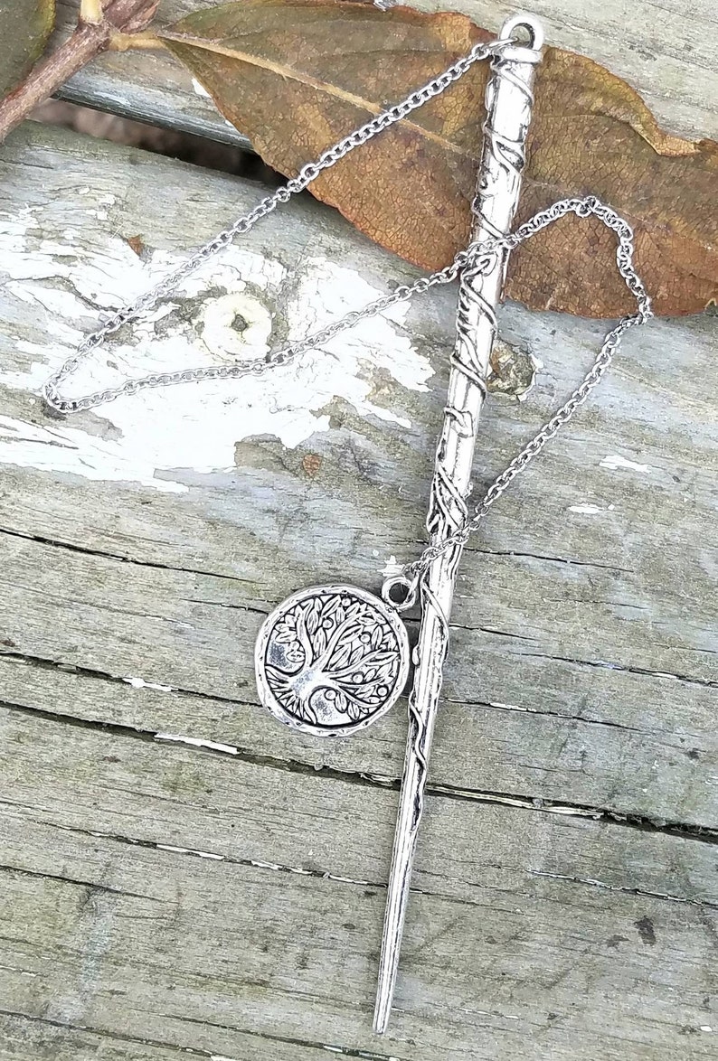 Silver Magical Enchanted Pendulum Tree of Life Wand Dowsing - Etsy