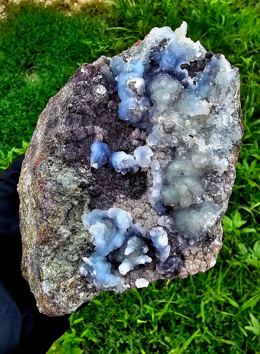 Blue Fluorite Pyrite From Mexico Rare Natural Cluster Crystal Raw ...