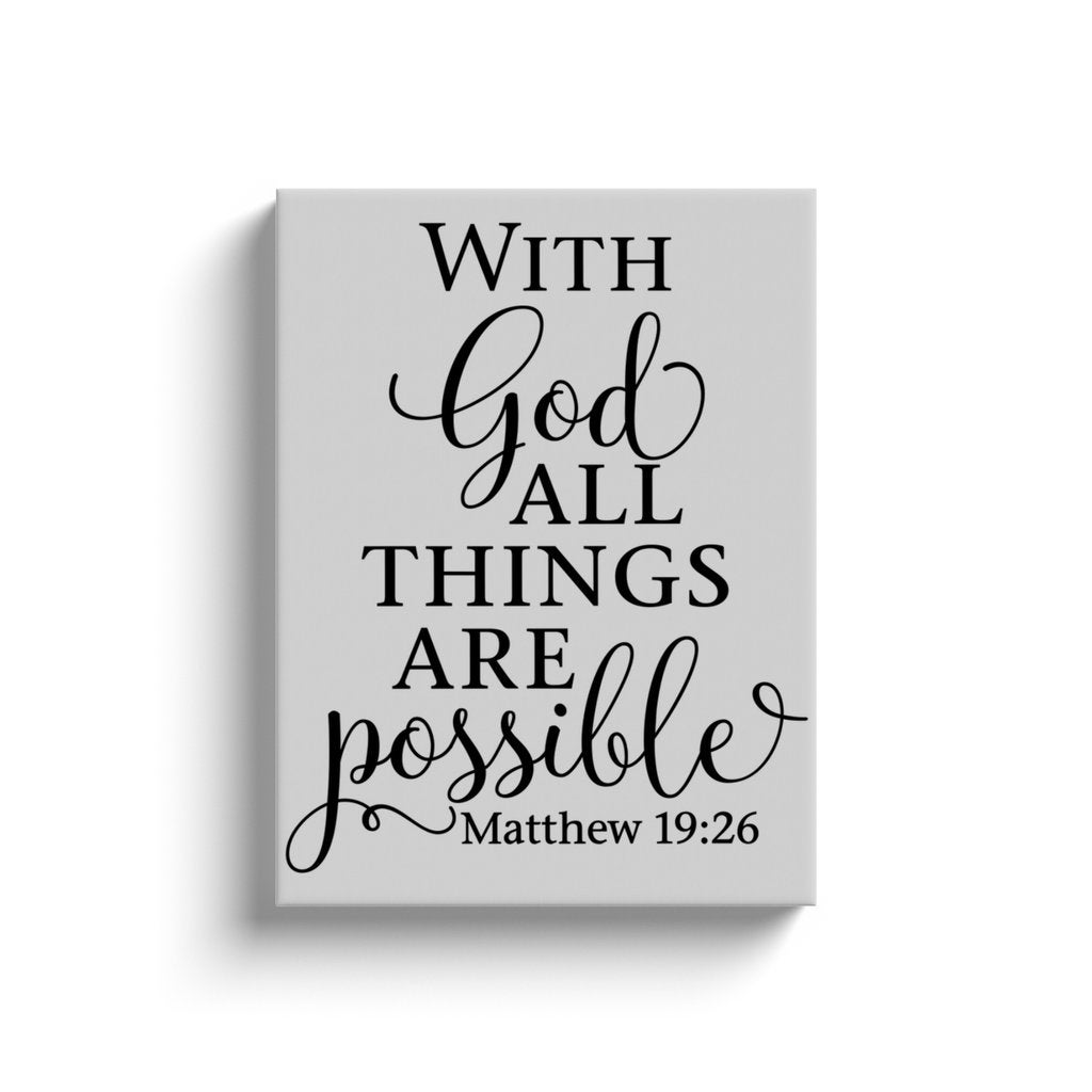 With God All Things Are Possible Matthew 19:26 Canvas Wrap - Etsy