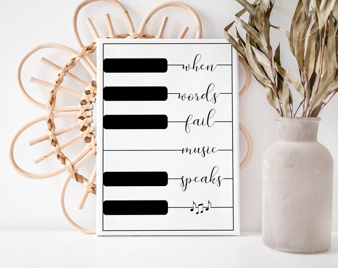 When Words Fail Music Speaks Canvas Wraps - Etsy