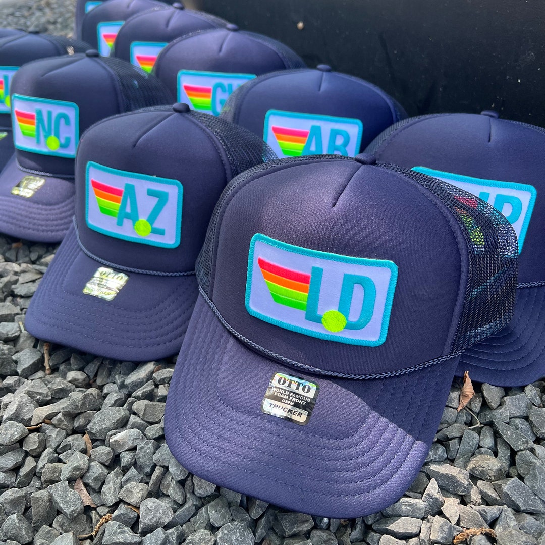 Rainbow Tennis Initials Trucker Hat Cap, Girls Trip, Girls Weekend ...