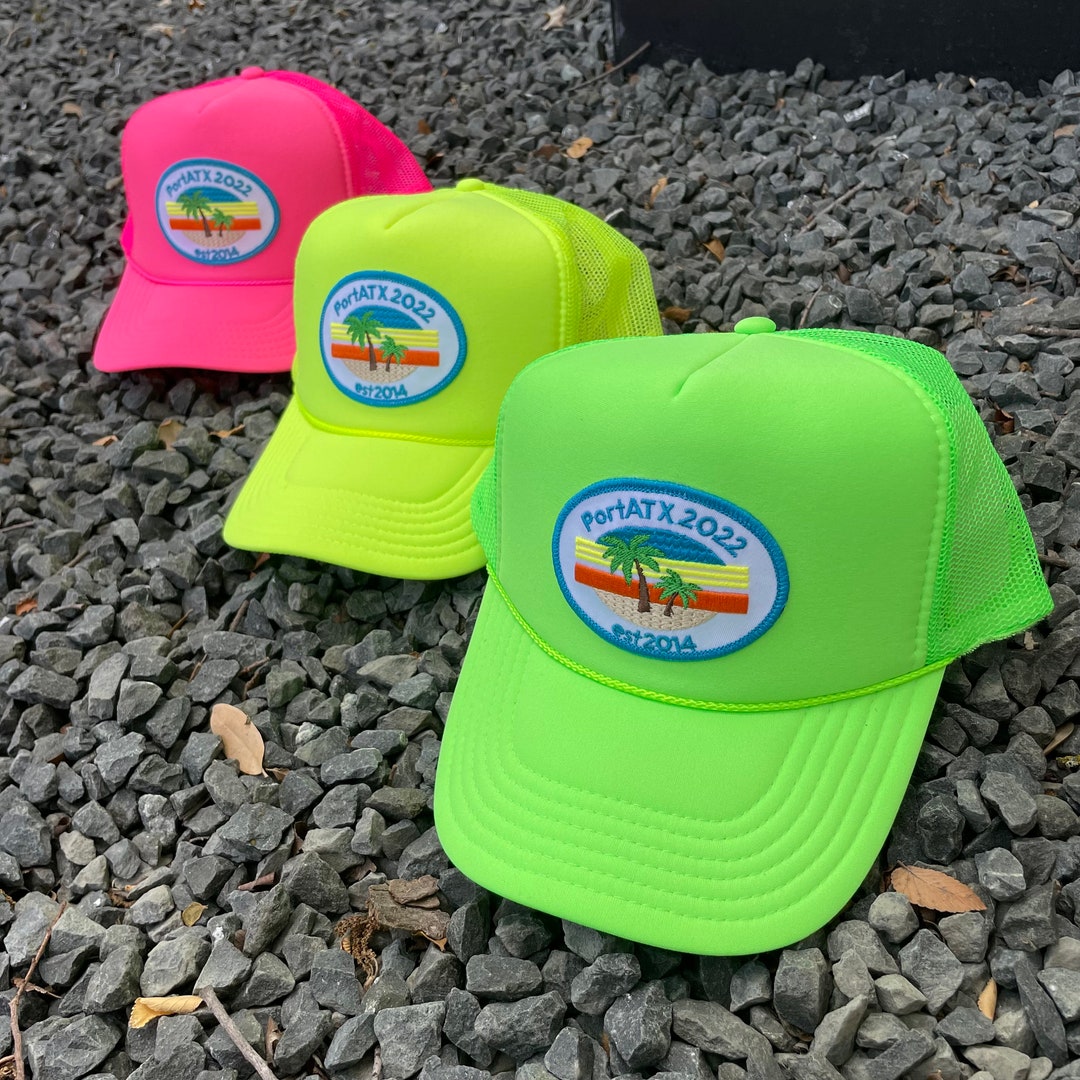 Custom Trucker Patch Hat, Island Beach Trip, Palm Trees, Personalized ...