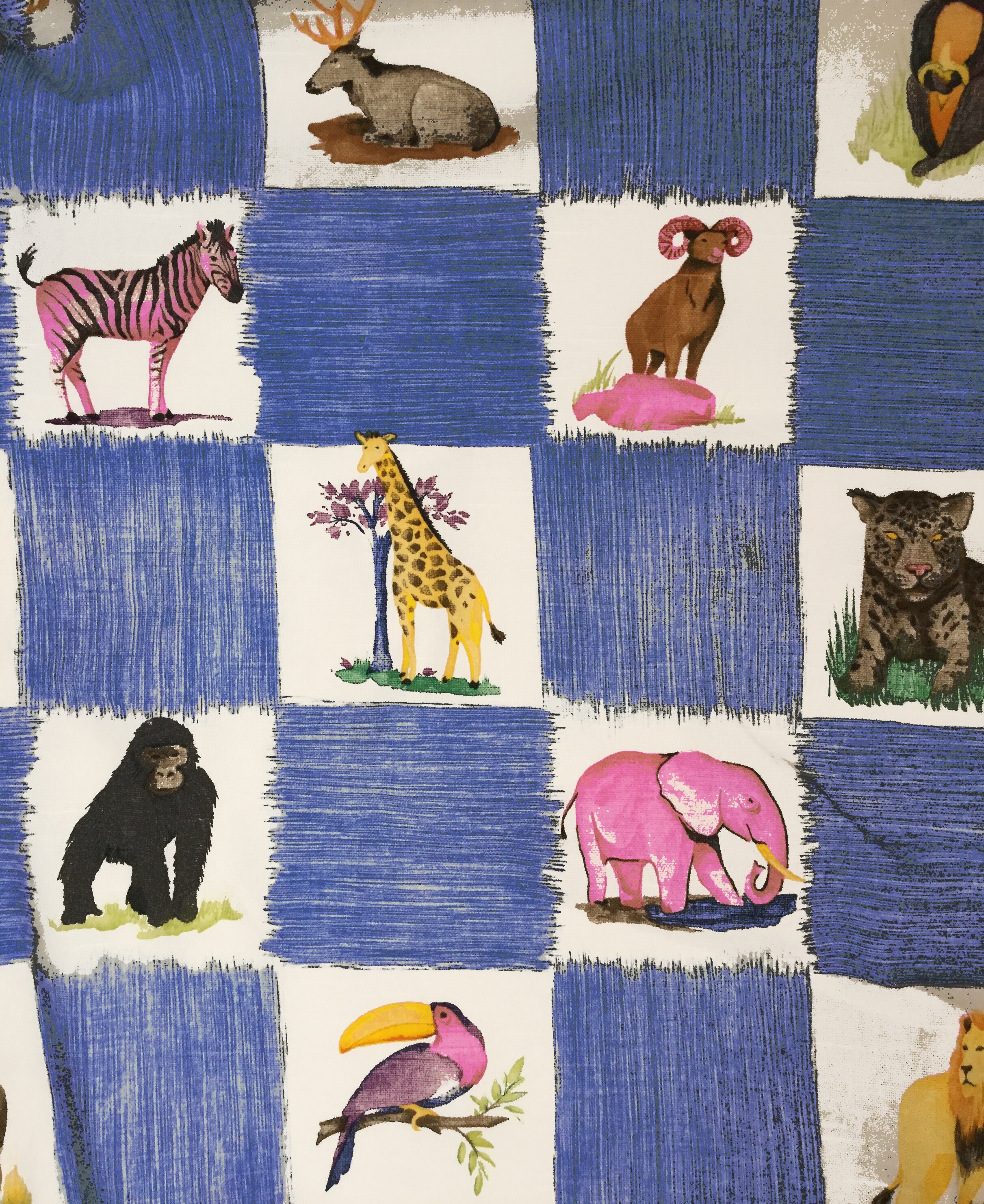 Jungle Print Fabric by the Yard, Kids Decor Animal Print Fabric, Animal ...