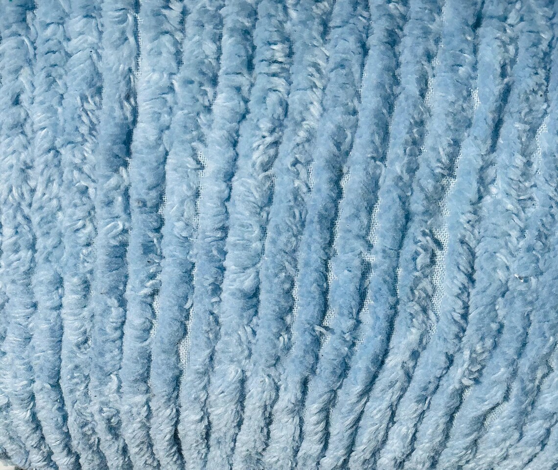 Blue Vintage Chenille, Blue Plush Chenille, Nursery Home Décor ...