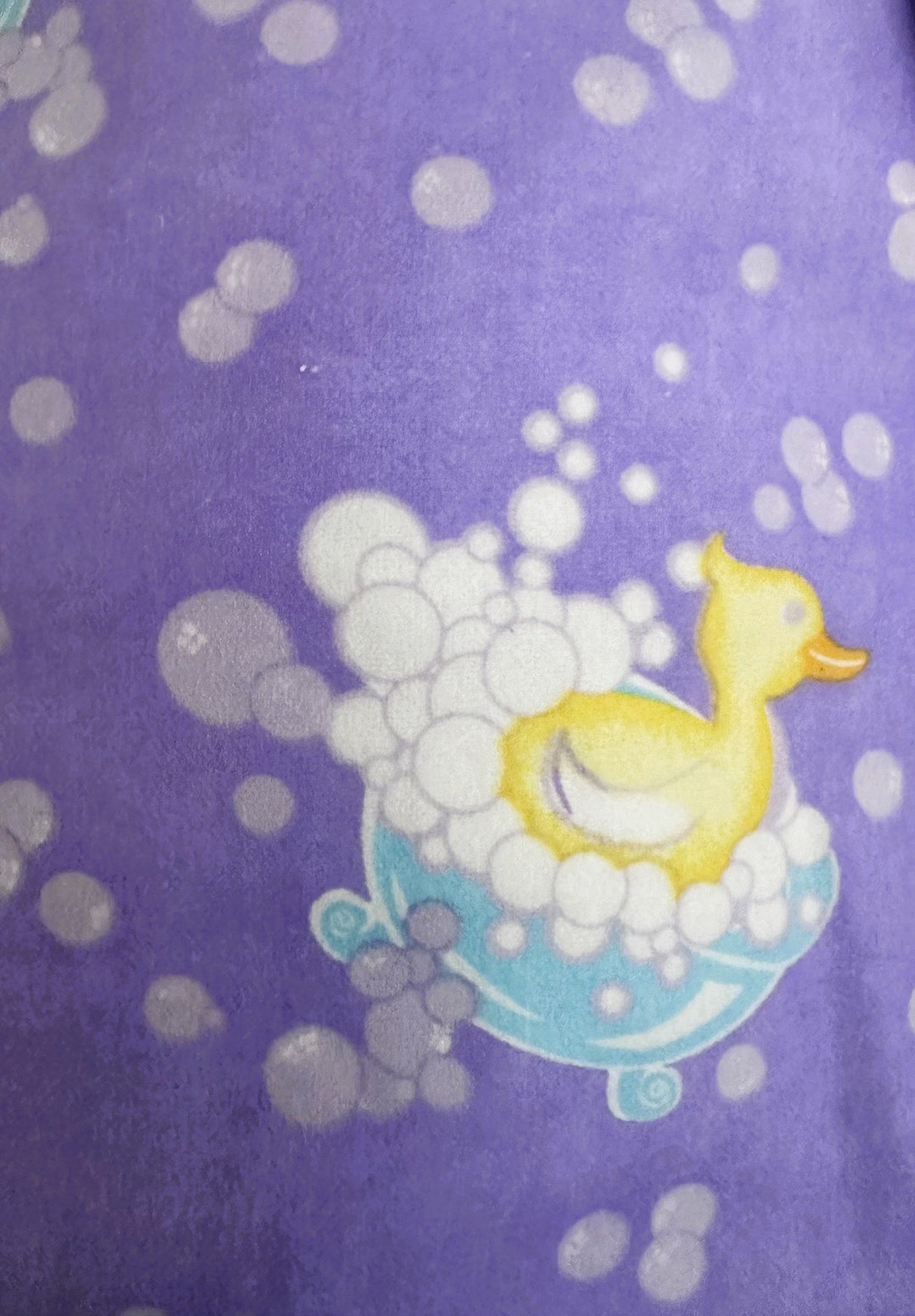 Lavender Yellow Ducks Flannel Fabric. Bubbles Duck Baby Fabric, Flannel ...