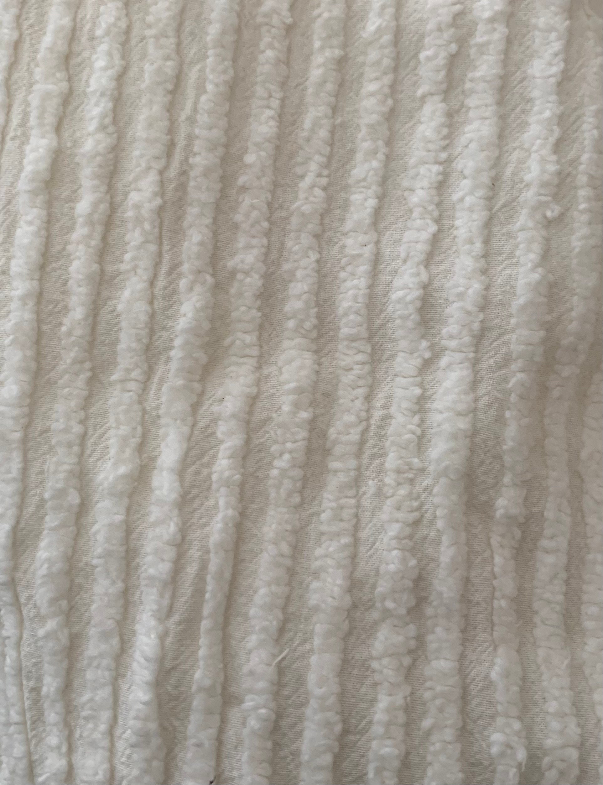 Cream White Vintage Chenille Fabric,winter White Nursery Home Décor ...
