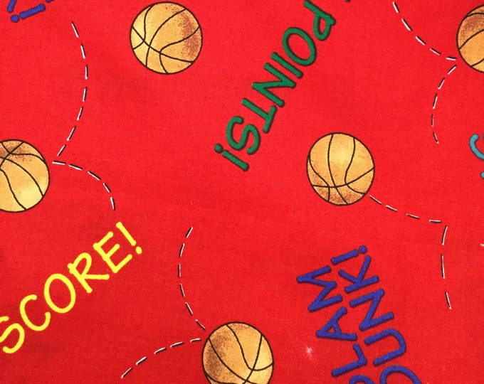 Basketball Fabric by the Yard, Red Fabric, Quiltling Fabric, Sewing ...