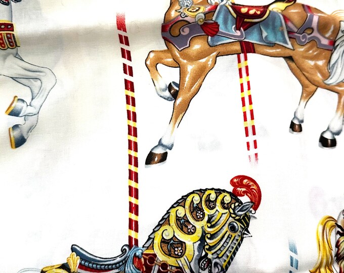 Carousel Fabric Carousel Horses by Erinanne Watercolor Carousel Nursery ...