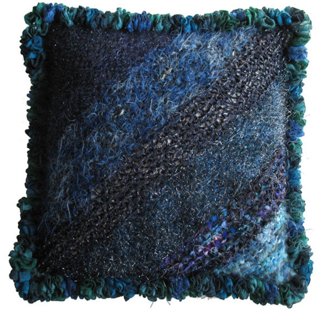 PDF Knit Pattern, Diagonal Garter-stitch Pillow, Easy to Knit ...