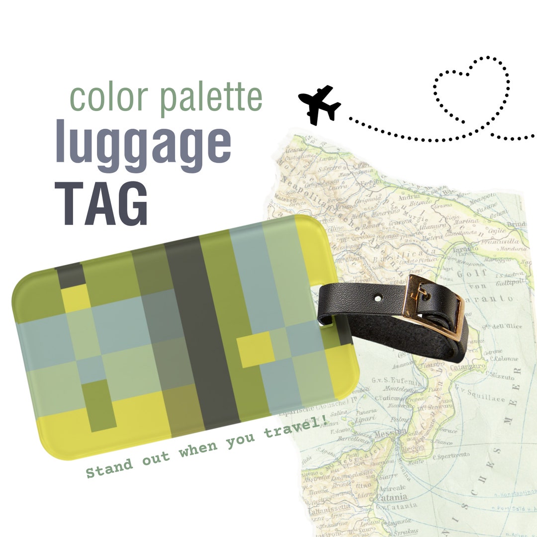 Colorful Luggage Tag With Modern Art Color Palette Design, Backpack Tag ...