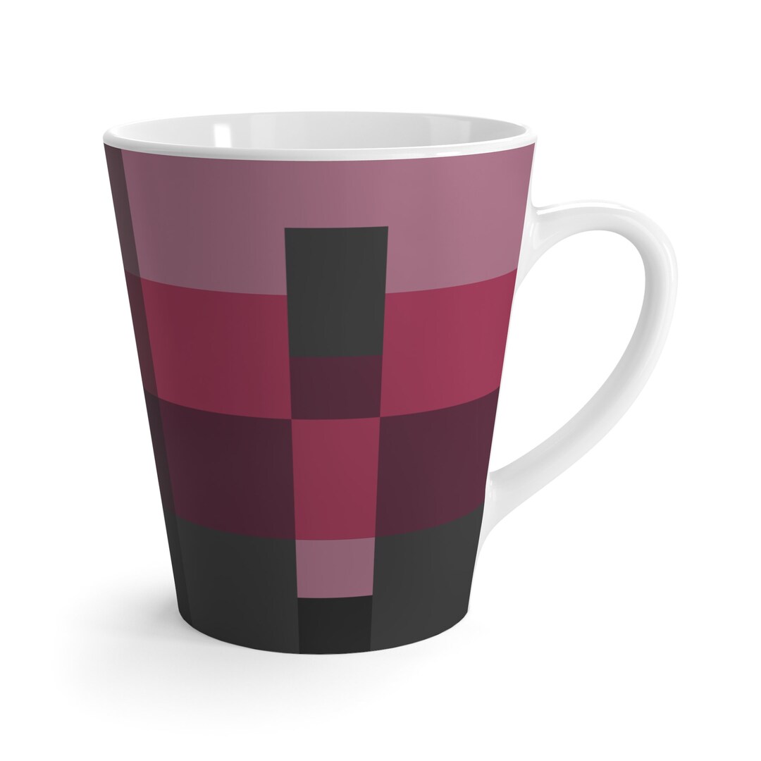 Color Palette Latte Mug, 12oz, Ceramic Mug, Color Palette, Striped Mug ...