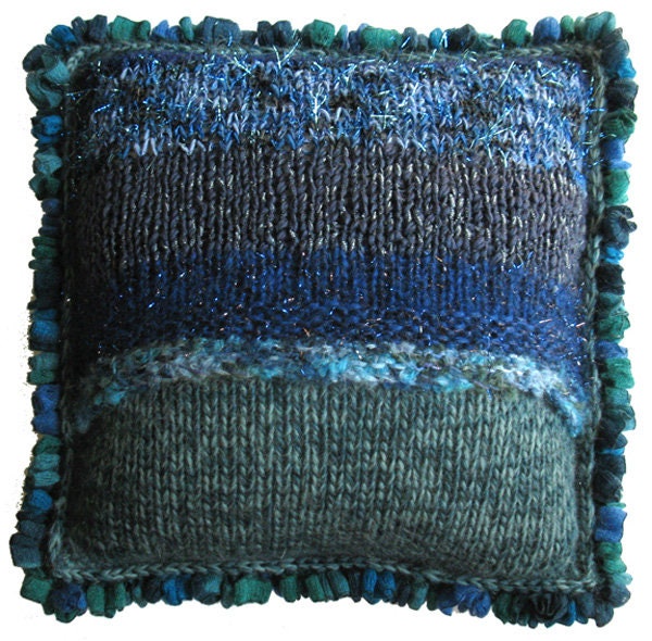 PDF Knit Pattern, Diagonal Garter-stitch Pillow, Easy to Knit ...