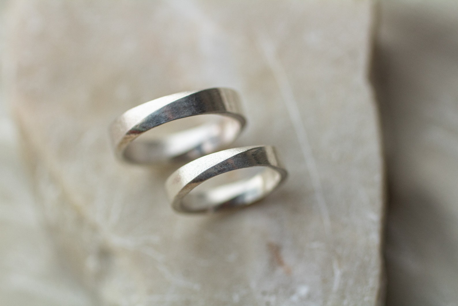 Wedding Band Set Mobius Rings Set Personalized Mobius White - Etsy