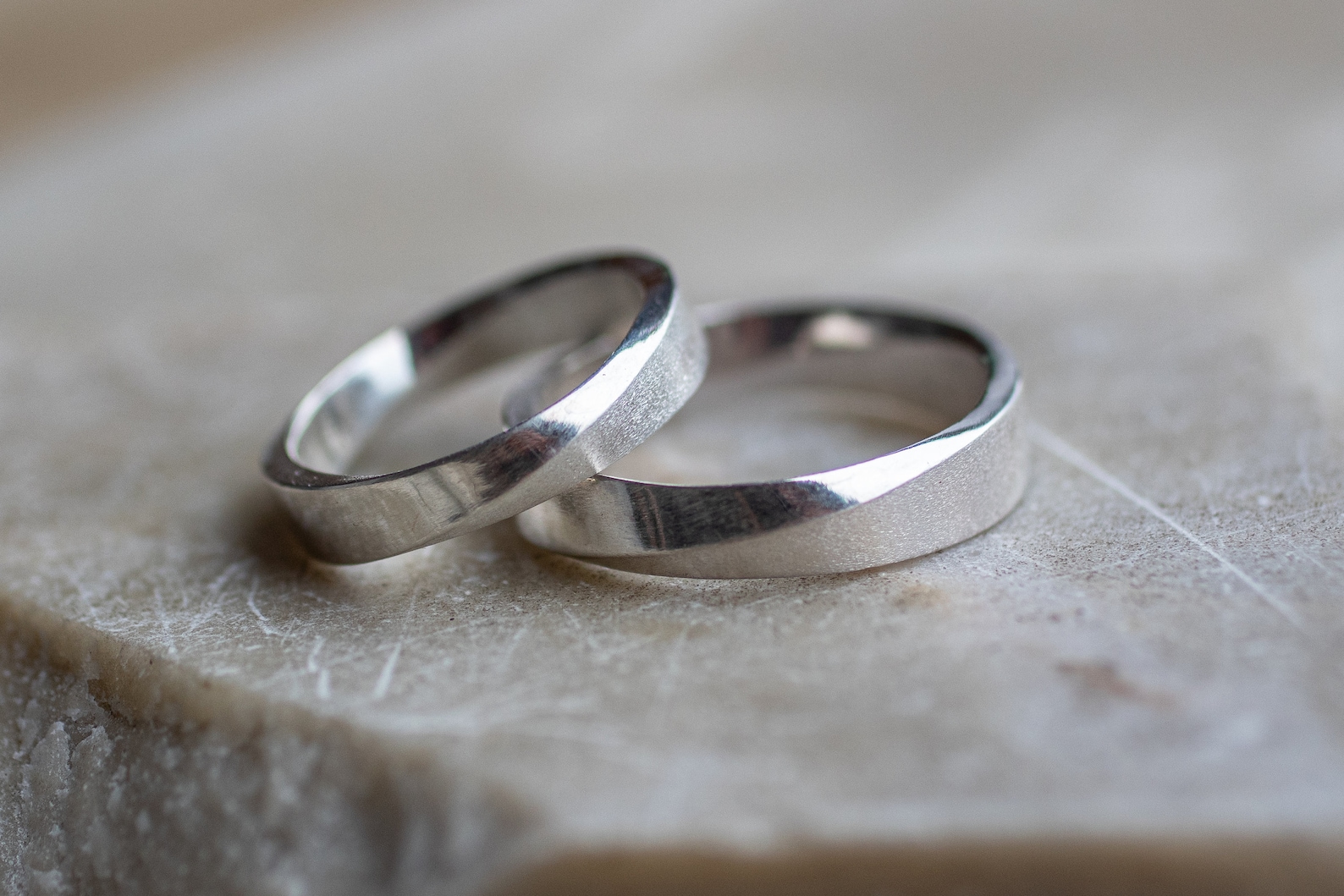 Wedding Band Set Mobius Rings Set Personalized Mobius White - Etsy