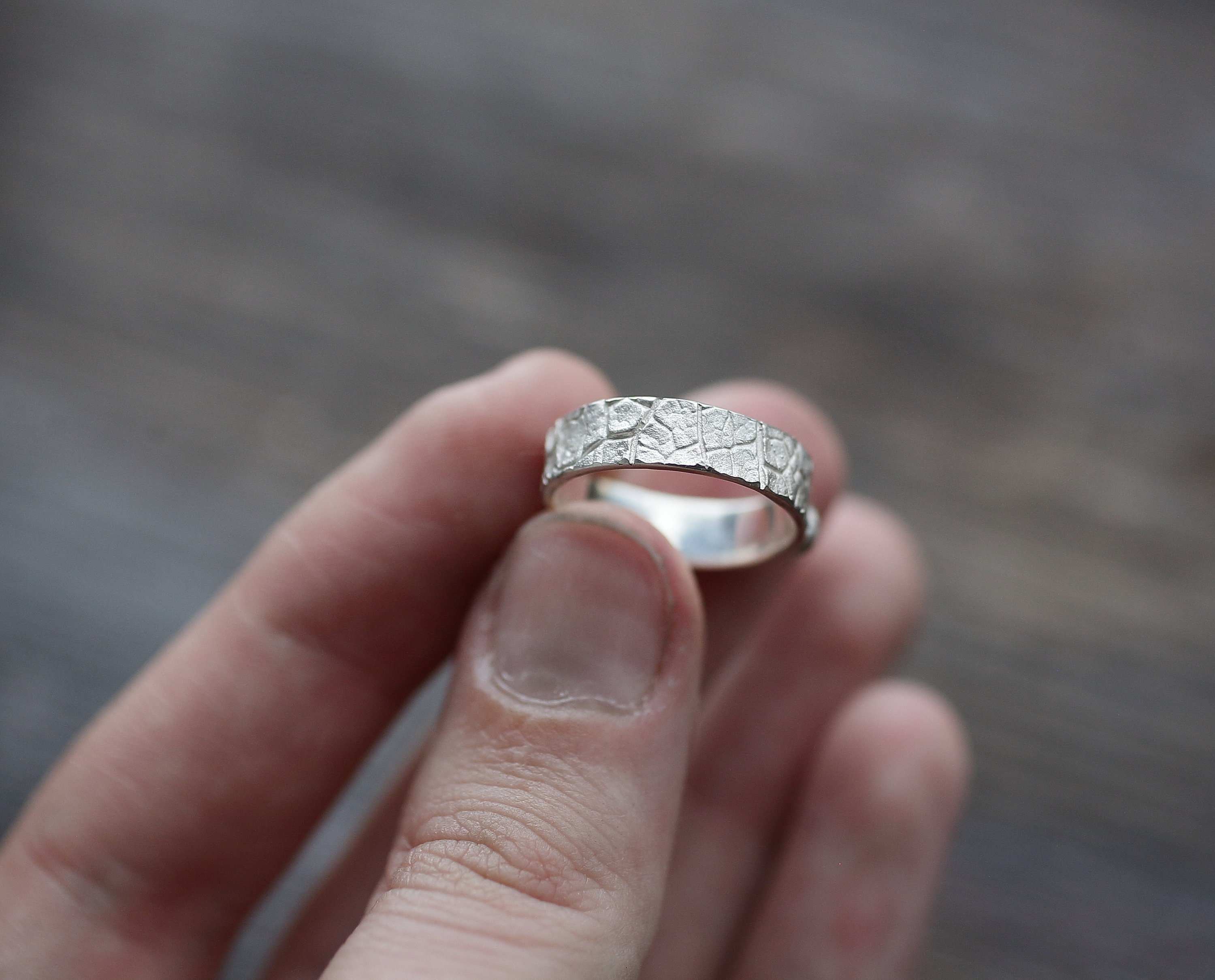 Silver garnet ring Leaf imprint ring Engagement ring | Etsy
