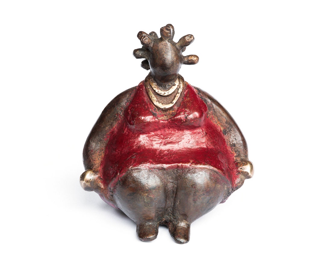 African Bronze Mama - Rita in Red - Artisan Made Sculpture - Etsy