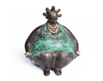 African Bronze Mama Rashida in Teal Artisan Made Sculpture | Etsy