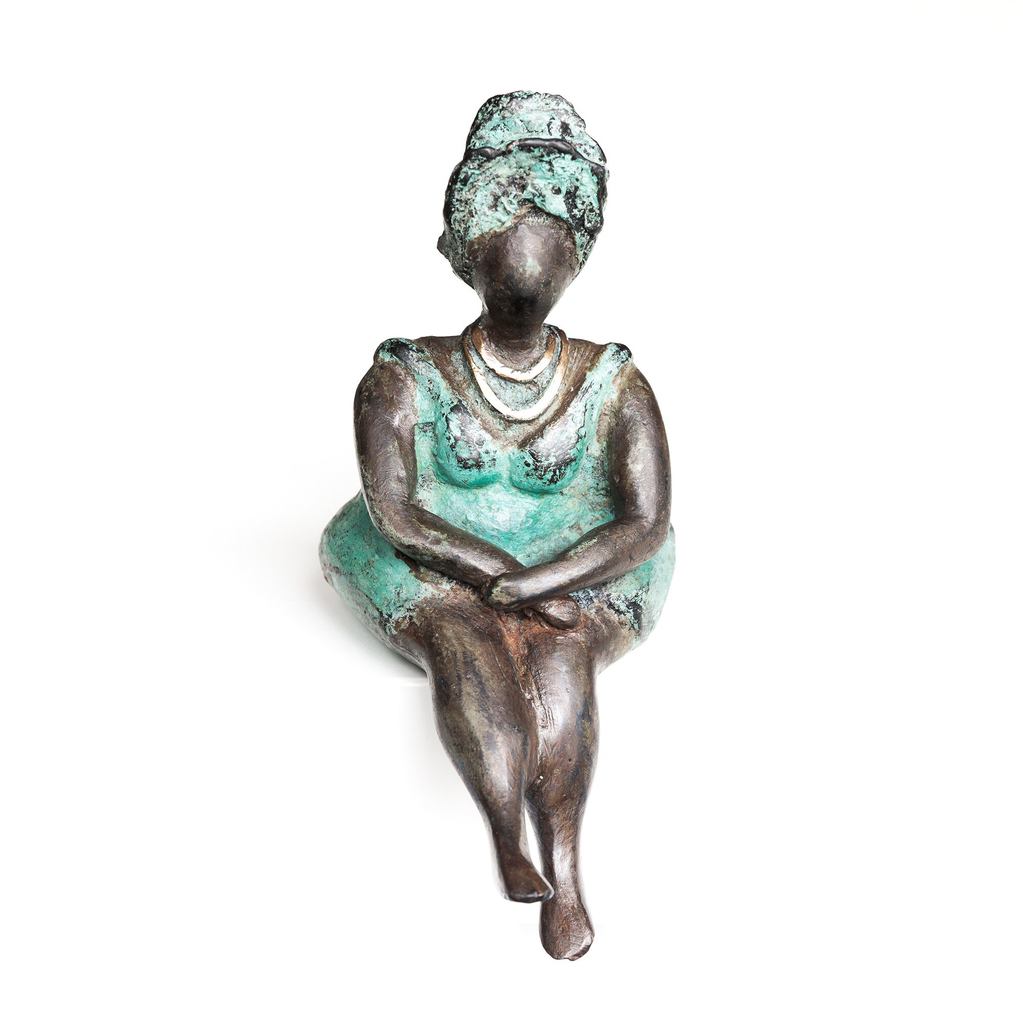 African Bronze Mama Rashida in Teal Artisan Made Sculpture | Etsy
