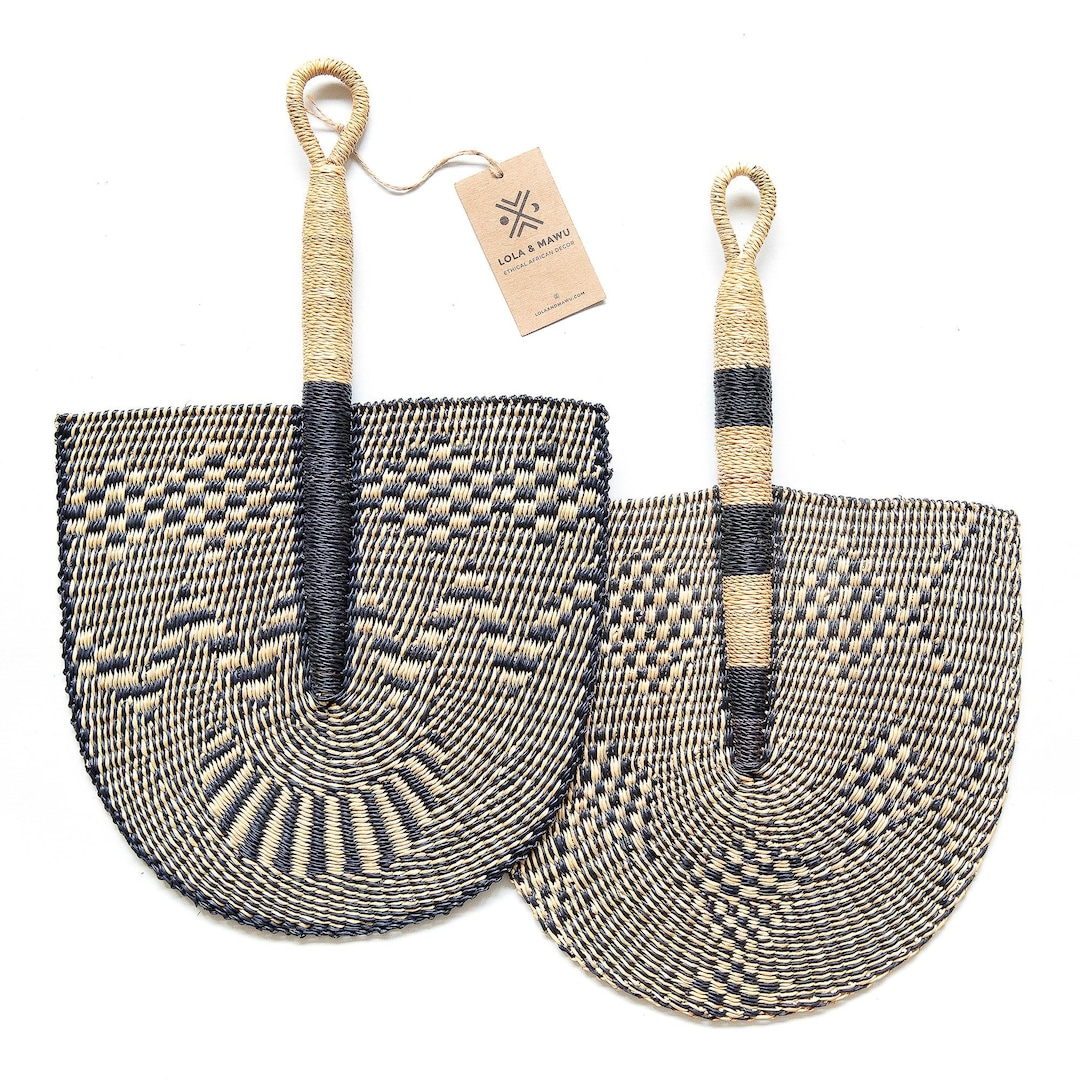 Bolga Fans Set of Two Siam No. 4 Handwoven Decorative African Fans in ...