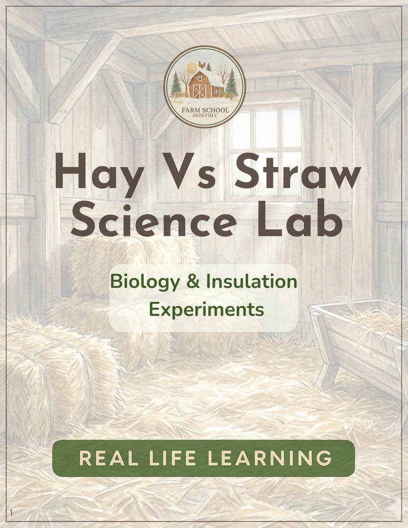 Hay Vs Straw Winter Science Lab | Nature Study | Prek-2nd Grade (PDF ...