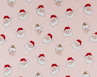 Pink Santa Fabric - Etsy