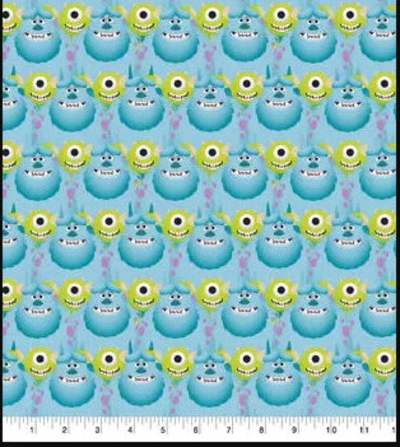 Monster's Inc Disney Pixar Cotton Fabric by the Yard | Etsy