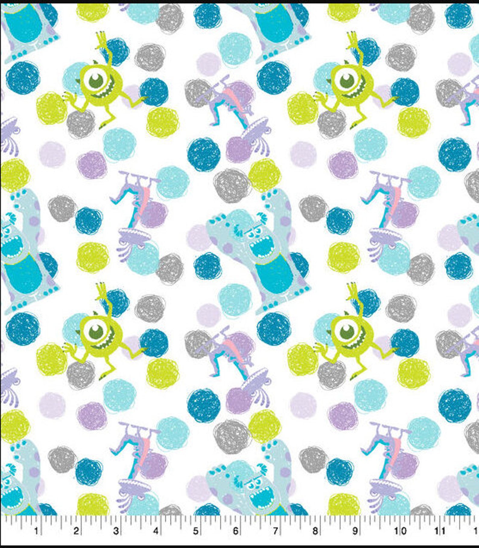 Monster's Inc Disney Pixar Cotton Fabric by the Yard | Etsy