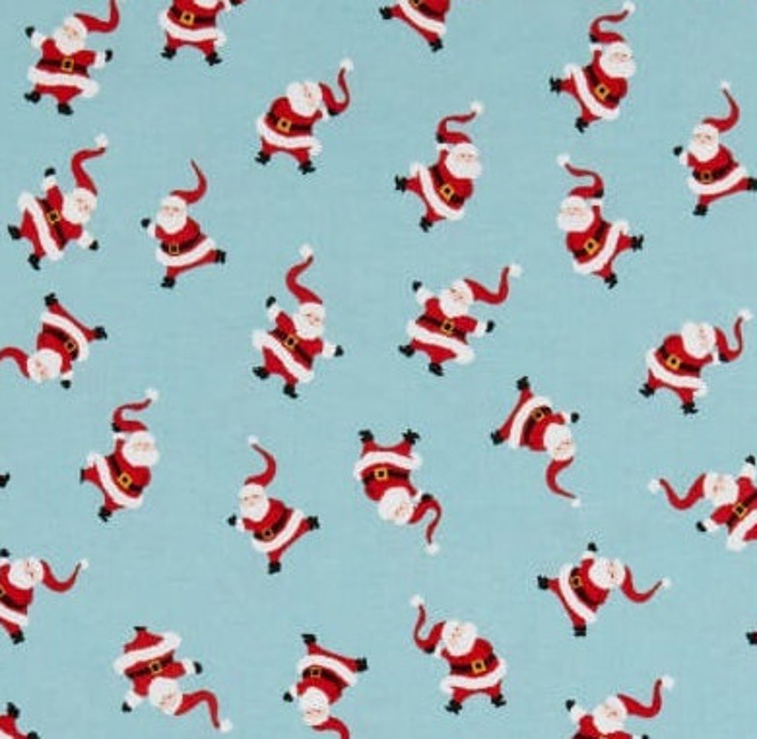 Santa Claus Cotton Fabric by the Yard, Fabric, Cotton, Masks, Crafts ...