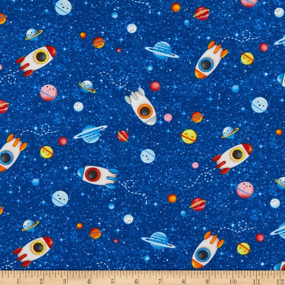 Space Cotton Fabric by the Yard Fabric Cotton Masks Craft | Etsy